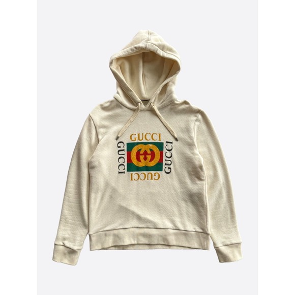Gucci | Shirts | Gucci Cream Bootleg Logo Hoodie | Poshmark